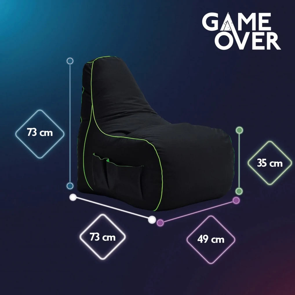 Game Over 8Bit Kinder Mini Gaming Zitzak - Magical Emerald | BIANO