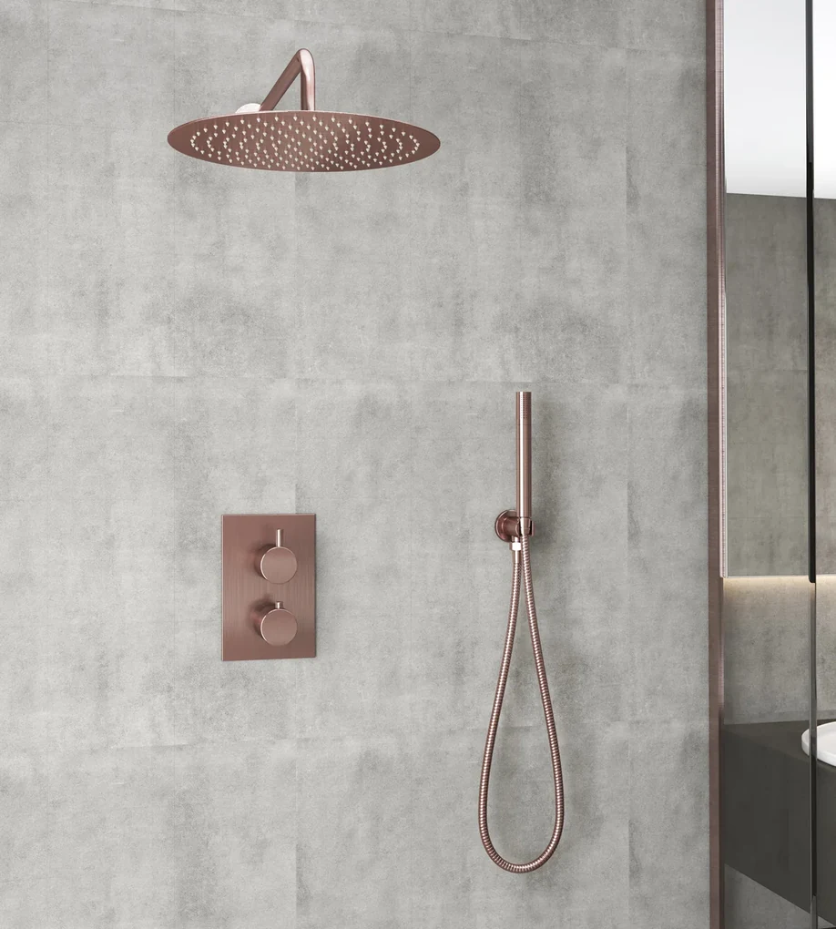 Saniclear Copper inbouw regendouche met wandarm en 20cm hoofddouche ...
