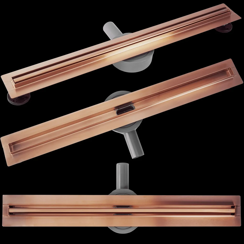 Lineaire afvoer REA Neox Slim pro Brushed Copper 80 | BIANO