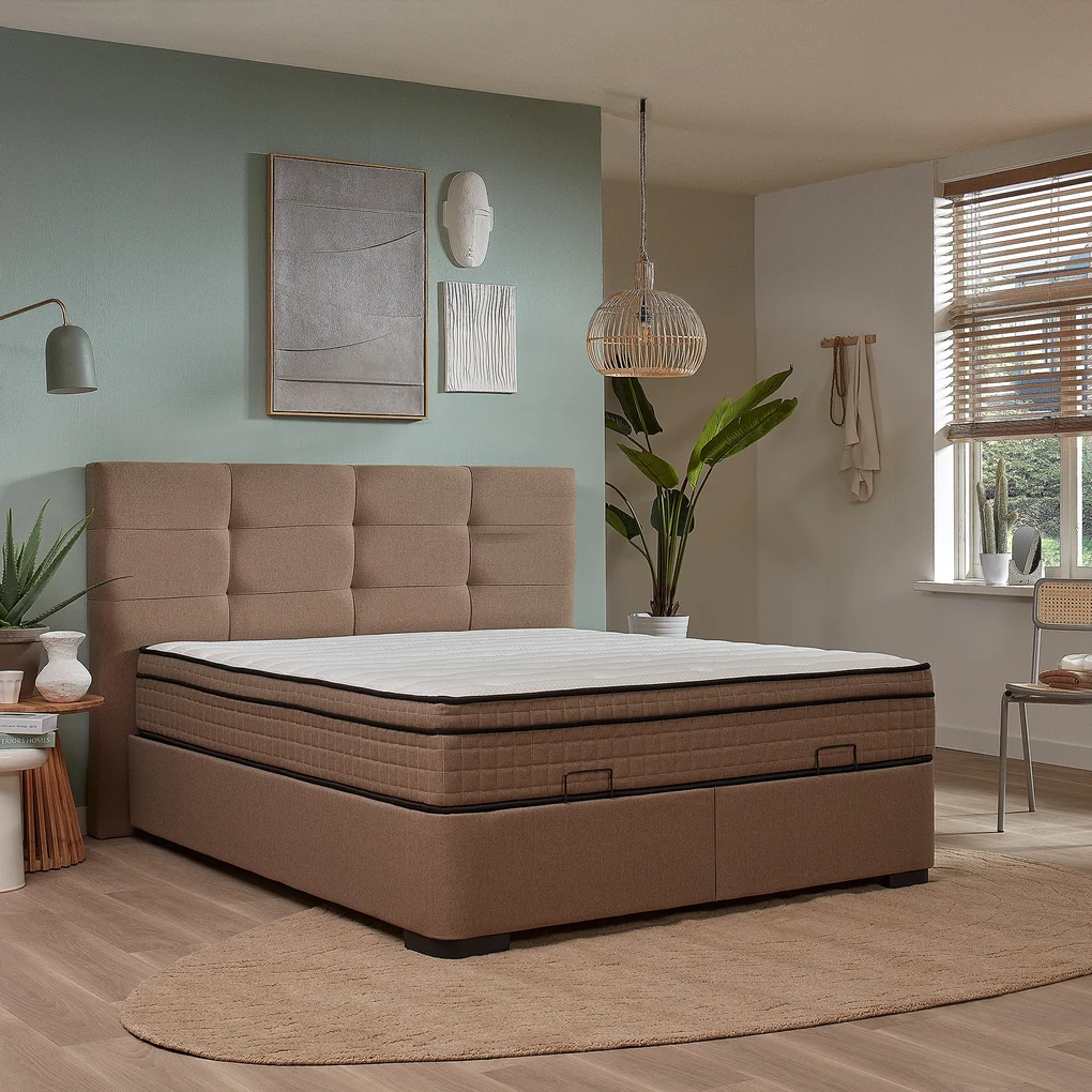 Boxspring Met Opbergruimte 180x200 Beige | BIANO