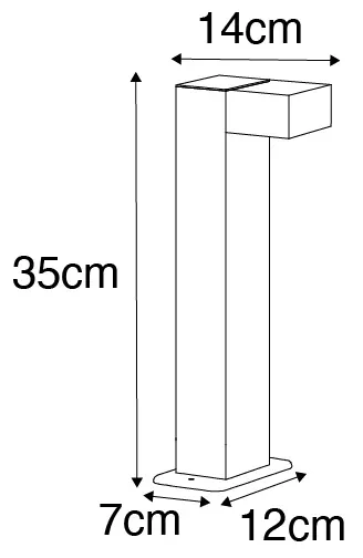 Industriële staande buitenlamp zwart 35 cm IP44 - Baleno Modern ...