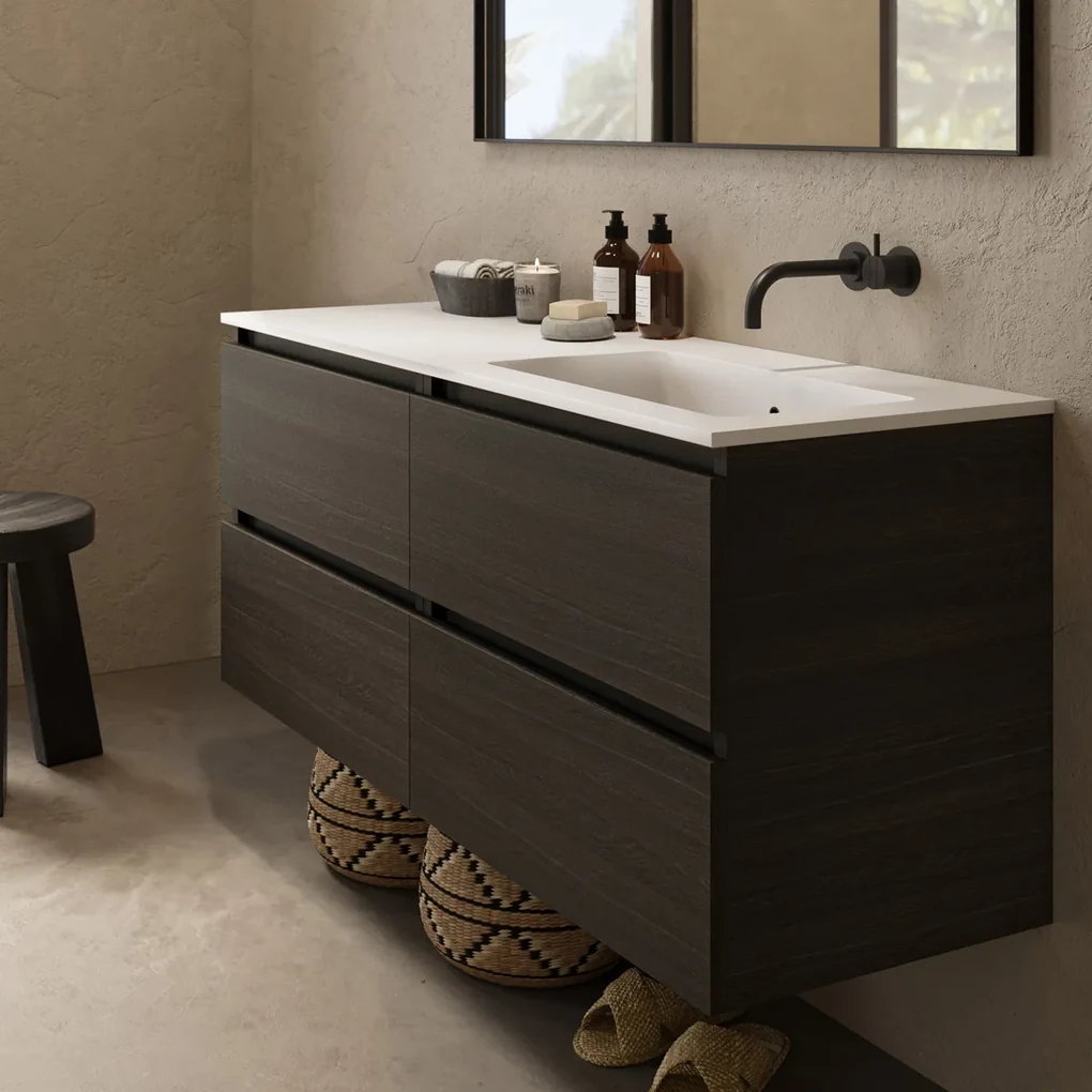Fontana Cosmos badmeubel 120cm met wastafel rechts zonder kraangat ...