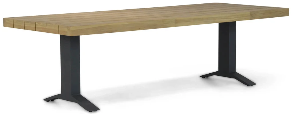 Dining Tuintafel rechthoekig 260 x 100 cm Old teak greywash Santika ...