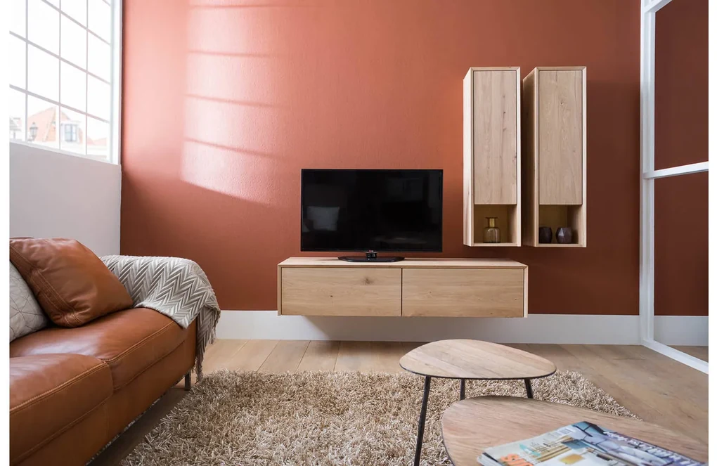 Goossens Tv Meubel Luuk, 2 kleppen zonder kabeldoorvoer in bovenblad ...