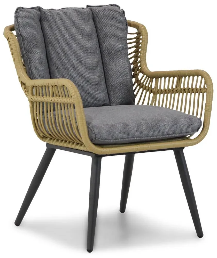 Tuinset 6 personen 240 cm Wicker/Aluminium/Aluminium/wicker Zwart Coco ...