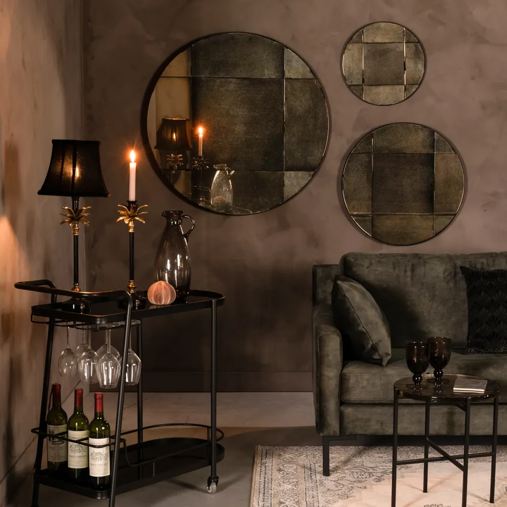 Dutchbone Mado S Ronde Spiegel Verweerd Small - 40x40cm | BIANO