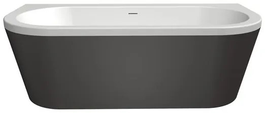 Xenz Charley half vrijstaand bad acryl 180x80x60cm wit glans/antraciet ...