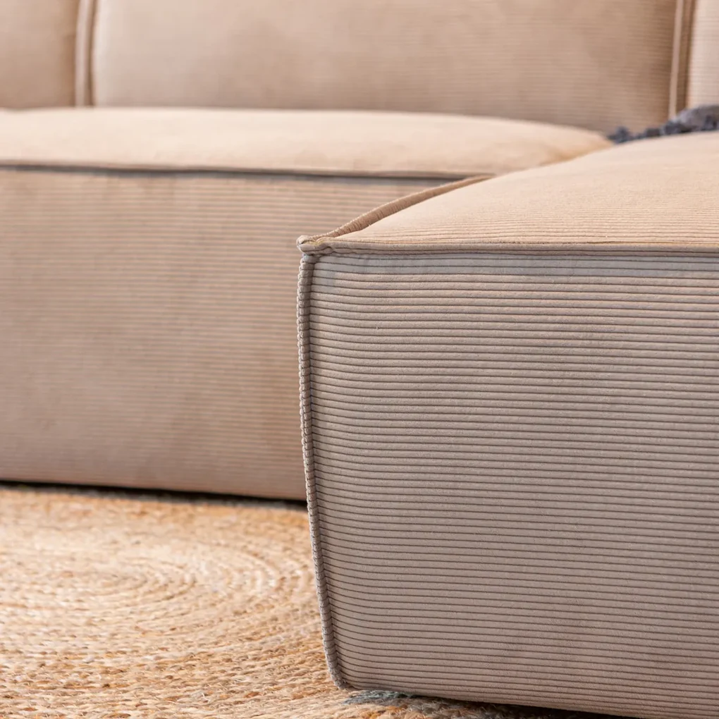 Moderne Hoekbank Beige Rechts | BIANO