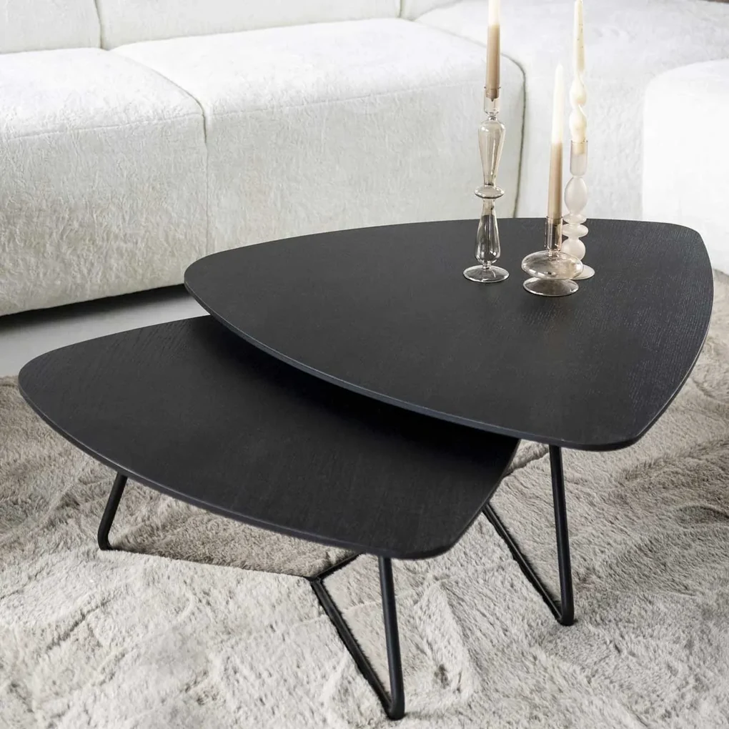 Eleonora Moos Organische Salontafel Zwart Eiken Medium - 95 X 85cm. | BIANO