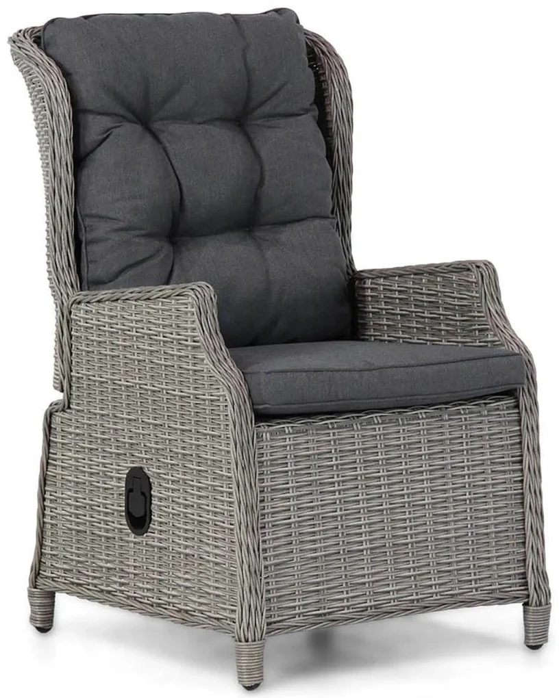 Tuinset Ronde Tuintafel 6 personen 160 cm Wicker Grijs Garden ...