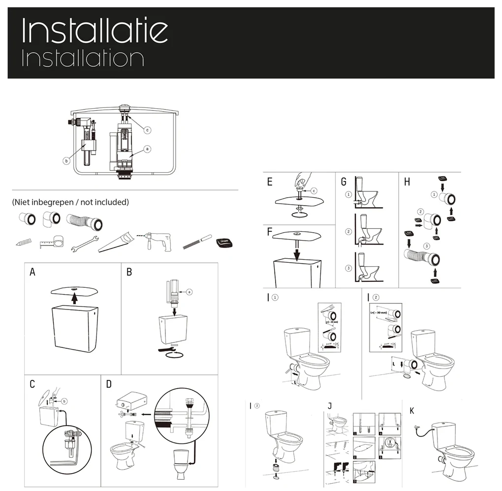 Differnz staand toilet duoblok PK wit | BIANO