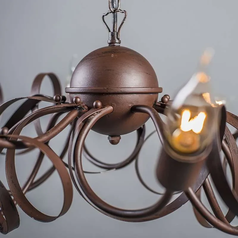 Eettafel / Eetkamer Landelijke kroonluchter bruin 10-lichts - Ricciolo ...