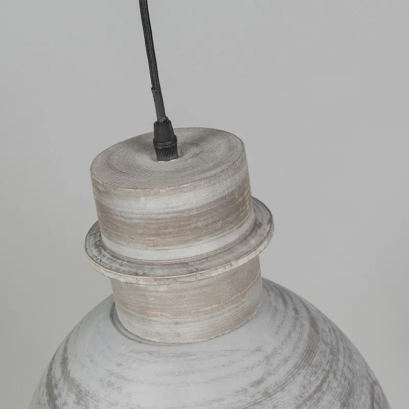 Set van 2 Landelijke hanglampen grijs - Dory Landelijk / Rustiek E27 ...