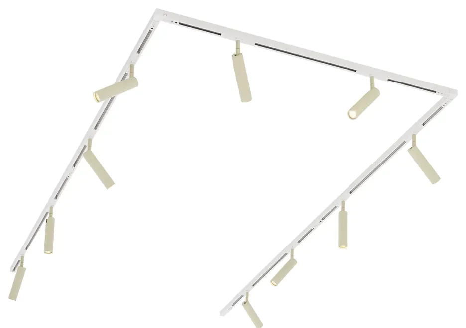 Modern railsysteem met 10 spots beige met wit 1-fase - Slimline Uzzy ...