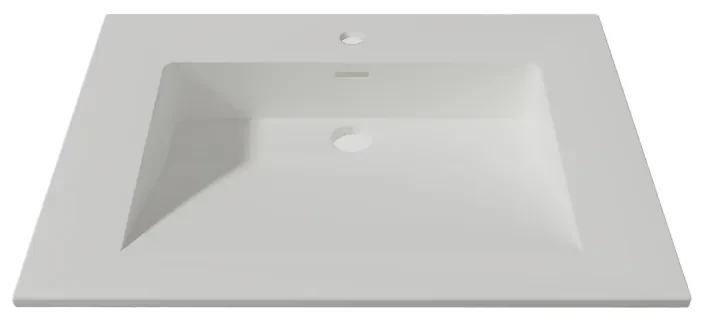 Lambini Designs Flora solid surface wastafel 60cm met kraangat wit mat ...