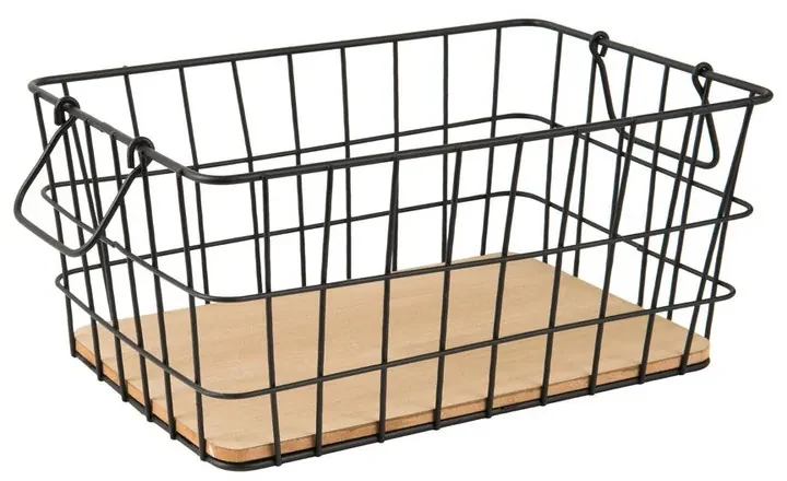 Mandje metaal - 31x21x14 cm - zwart | BIANO