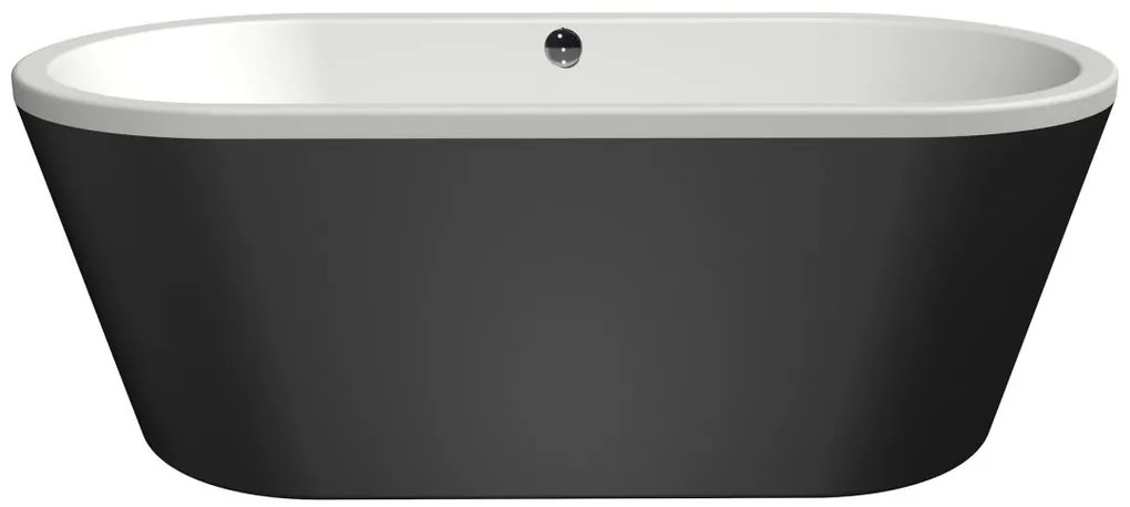 Xenz Noa vrijstaand bad acryl 170x80x60cm wit glans/zwart mat met ...
