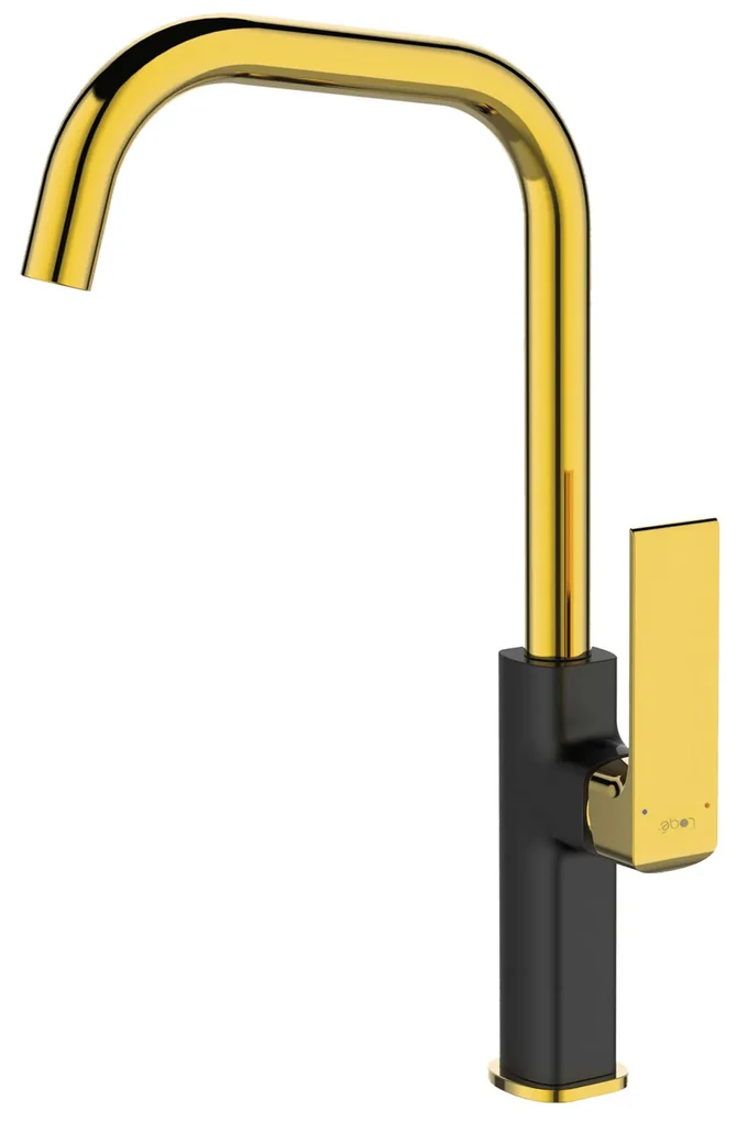 Loqé Maroko keukenmengkraan mat zwart en goud | BIANO