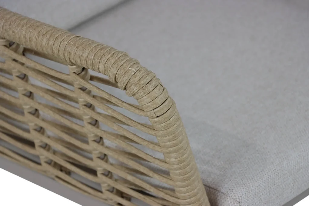 Tuinset Ronde Tuintafel 6 personen 160 cm Aluminium/wicker Taupe Coco ...