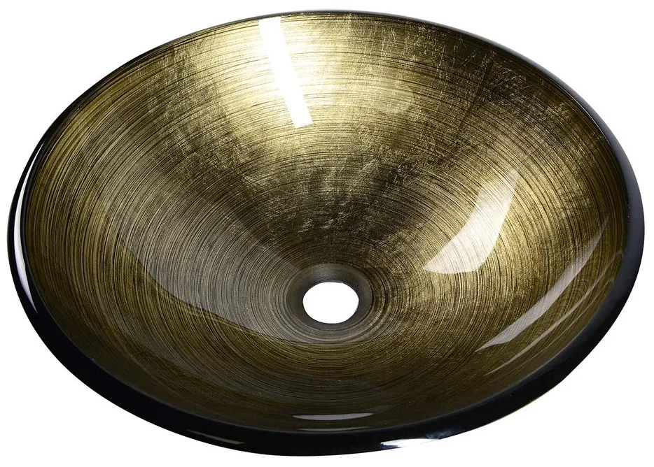 Sapho Mendoza glazen waskom 42cm brons | BIANO