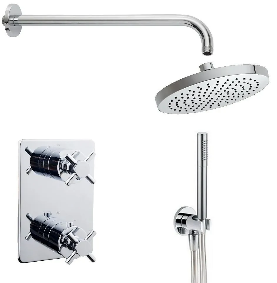 Mueller Cross inbouw regendouche met wand arm en hoofddouche 30cm ...