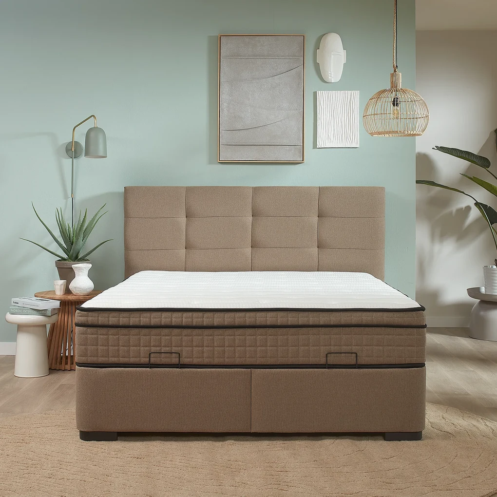 Boxspring Met Opbergruimte 180x200 Beige | BIANO