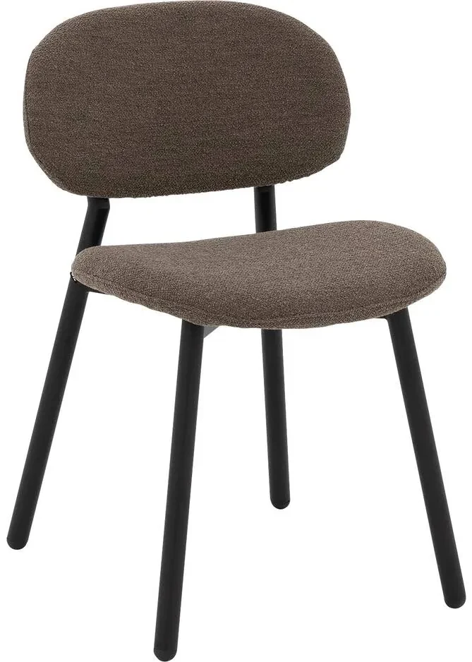 Goossens Basic Stoel Change donkerbruin stof leuning, modern design | BIANO