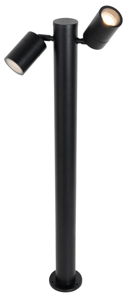 Staande buitenlamp zwart 80 cm IP44 verstelbaar 2-lichts - Duo Design ...