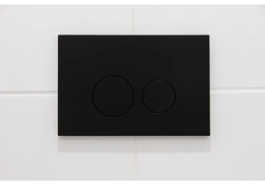 Qeramiq Push kunststof drukplaat mat zwart met ronde knoppen voor o.a ...
