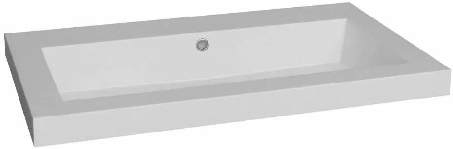 Lambini Designs Como wastafel mineraalmarmer 80cm zonder kraangat wit ...