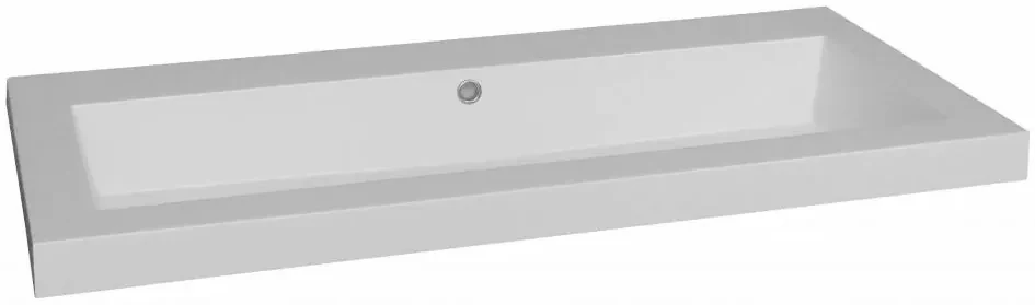 Lambini Designs Como wastafel mineraalmarmer 100cm zonder kraangat wit ...