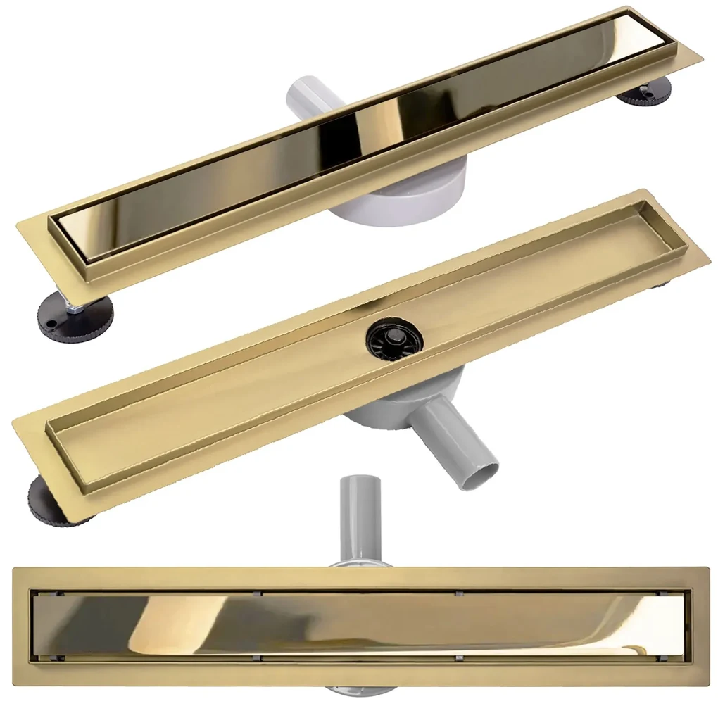 Lineaire afvoer Rea Pure Neo Pro Mirror Gold 100 | BIANO