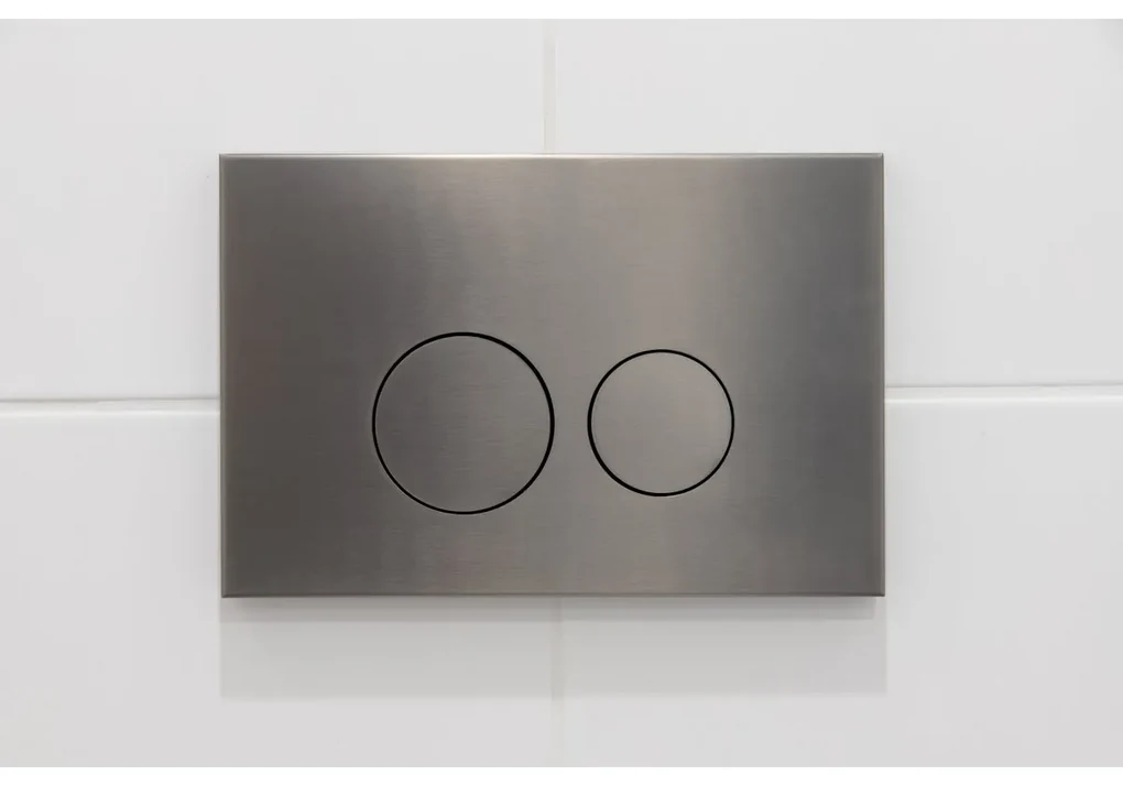 Qeramiq Push metalen drukplaat gunmetal met ronde knoppen voor o.a ...
