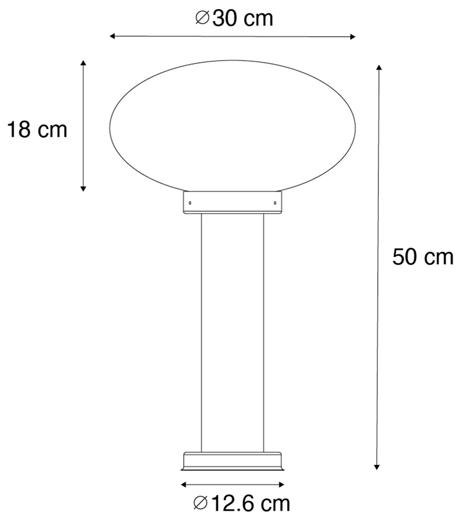 Modern buiten paaltje zwart 50 cm - Elly Modern E27 IP44 ...