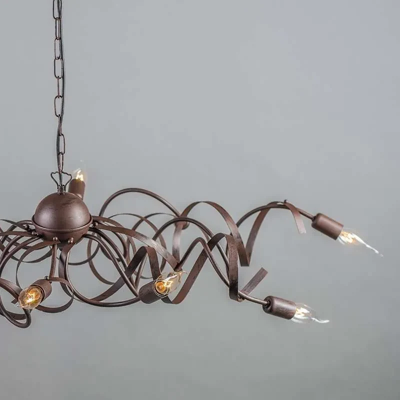 Eettafel / Eetkamer Landelijke kroonluchter bruin 10-lichts - Ricciolo ...