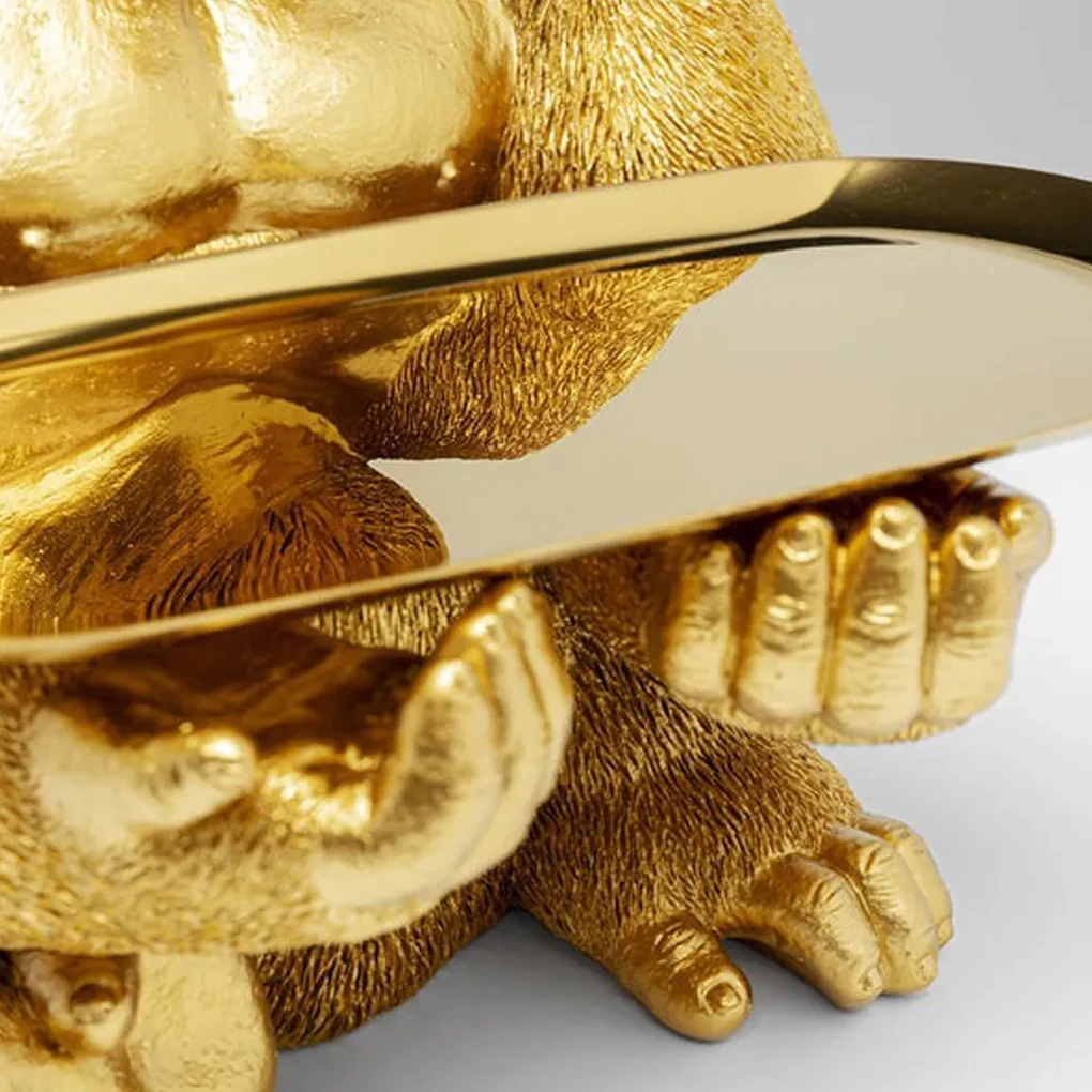 Kare Design Gorilla Butler Gouden Gorilla Met Dienblad | BIANO