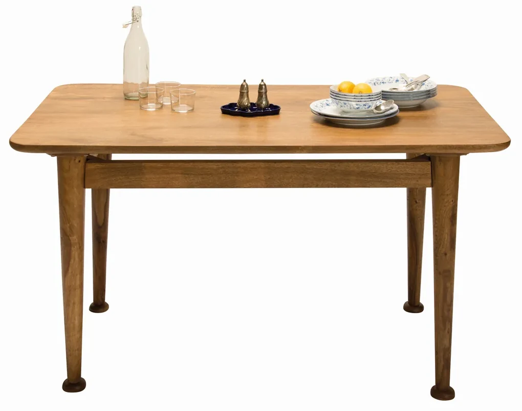 Retro Eettafel Donker Hout 140 X 80 Cm - 140 X 80cm. | BIANO