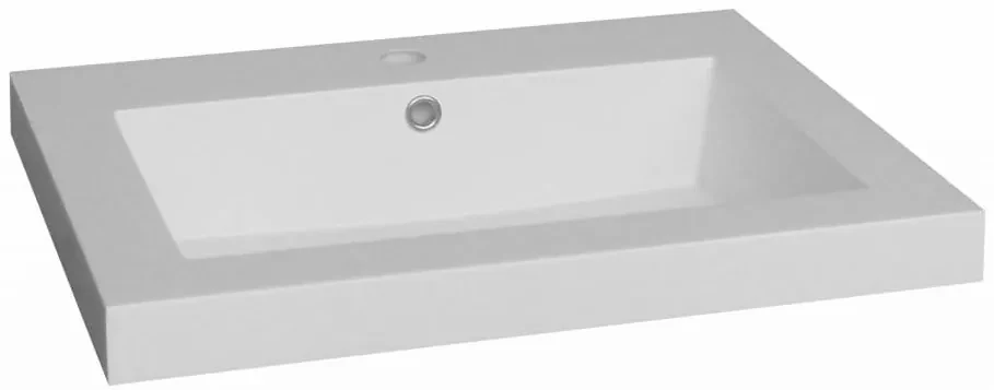 Lambini Designs Como wastafel mineraalmarmer 60cm met kraangat wit ...