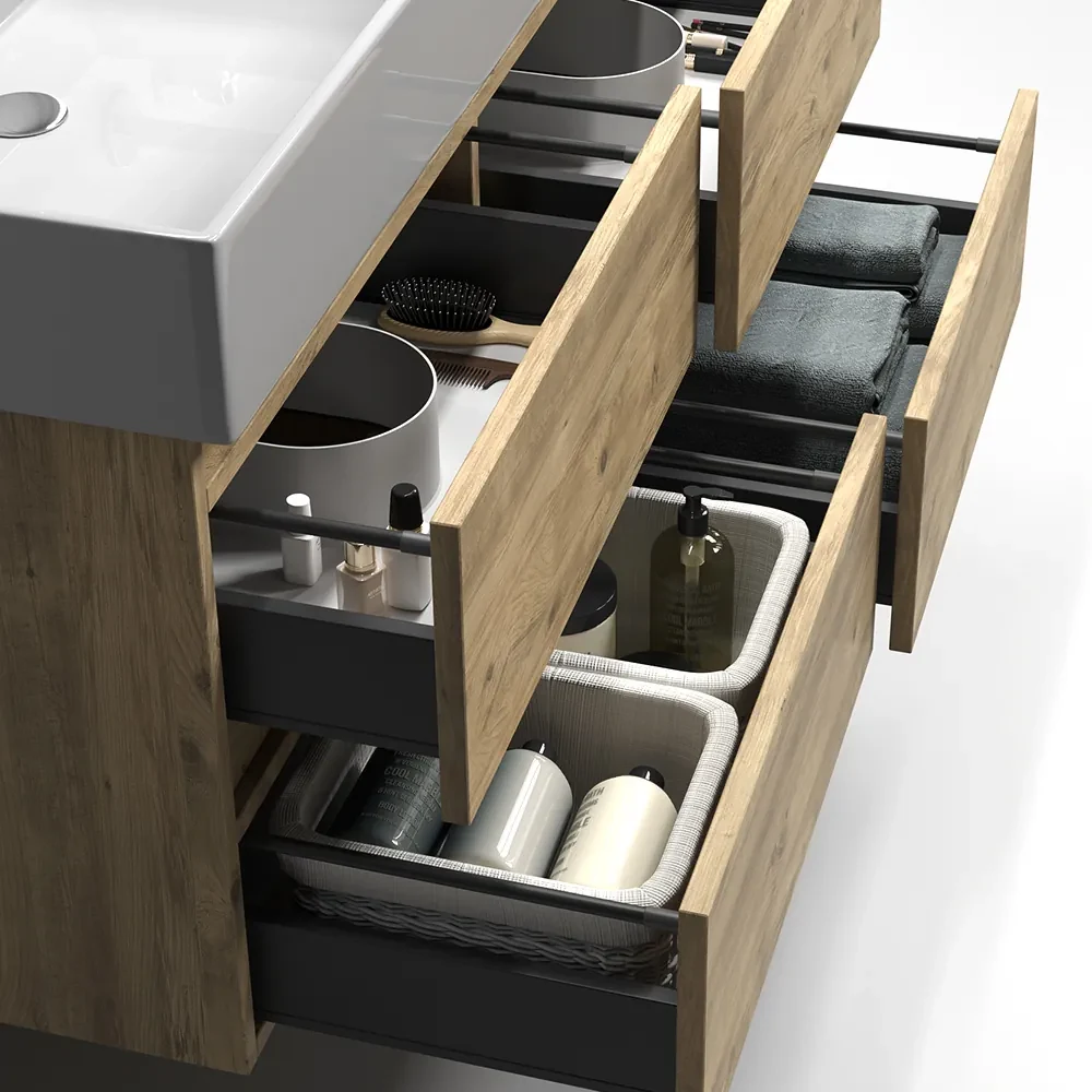 Sanituba Nature badmeubel 120cm old castle met wastafel Artificial ...