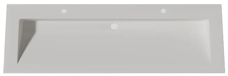 Lambini Designs Flora solid surface wastafel 140cm met kraangaten wit ...