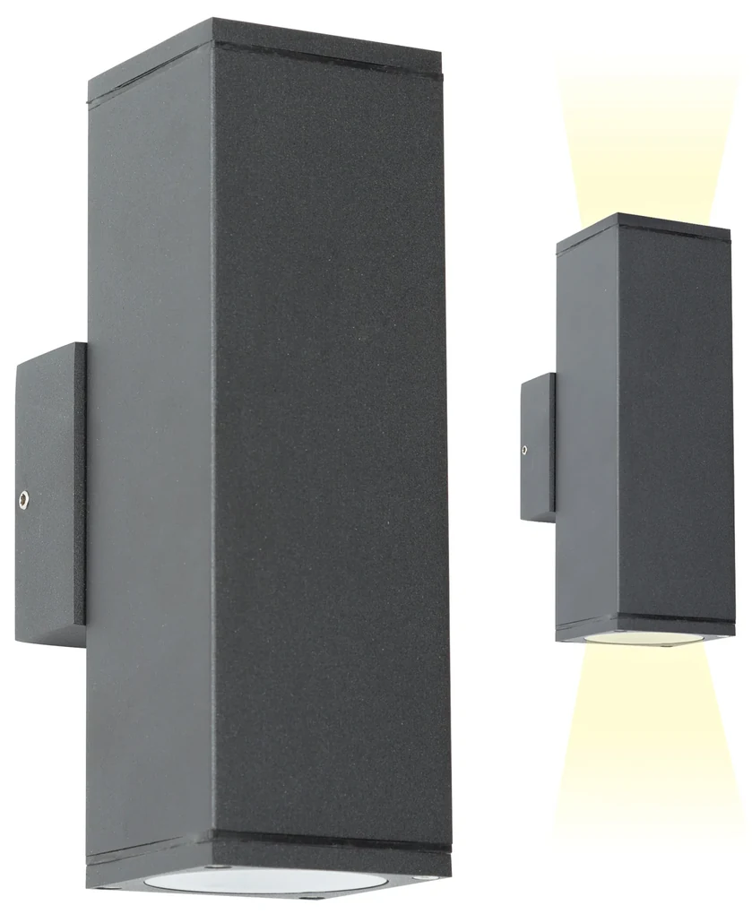 Kelvin Up&Down Muurlamp Antraciet met Lichtsensor LED | BIANO
