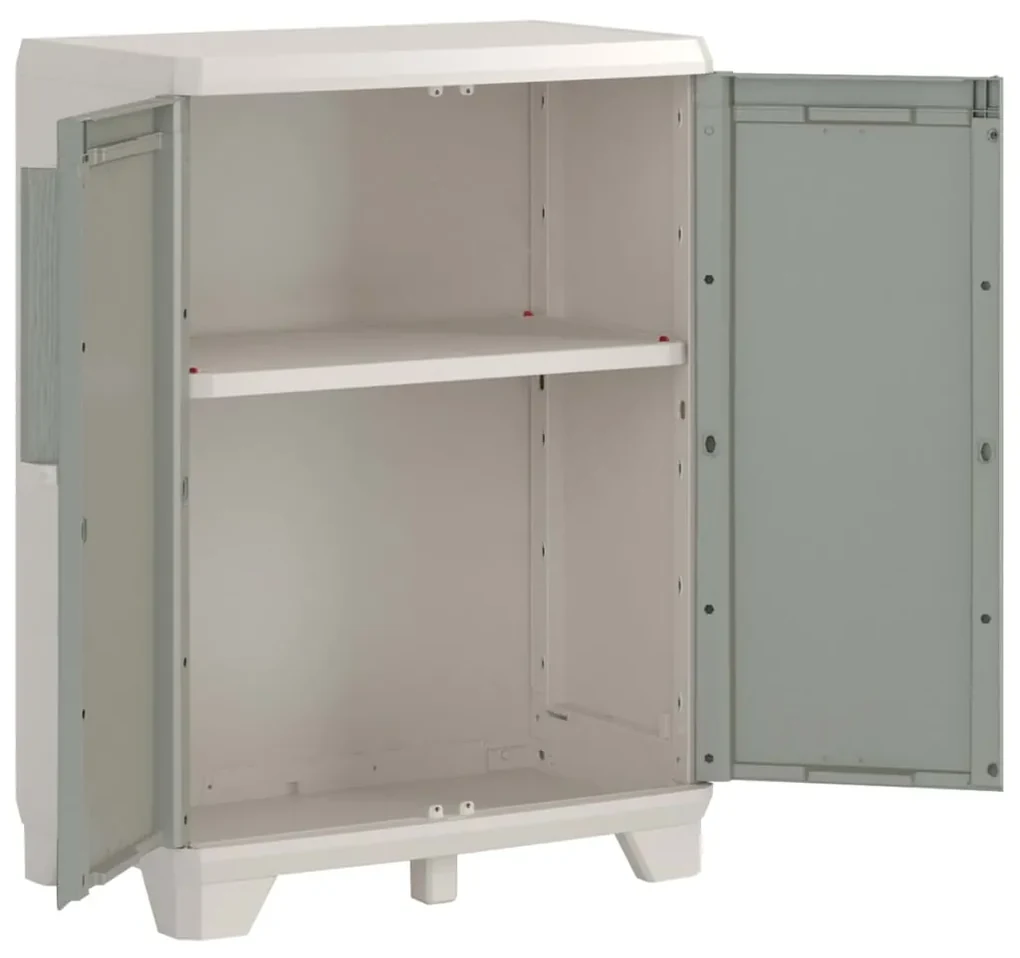 Keter Tuinkast laag Wood Grain 97 cm crème en taupe | BIANO