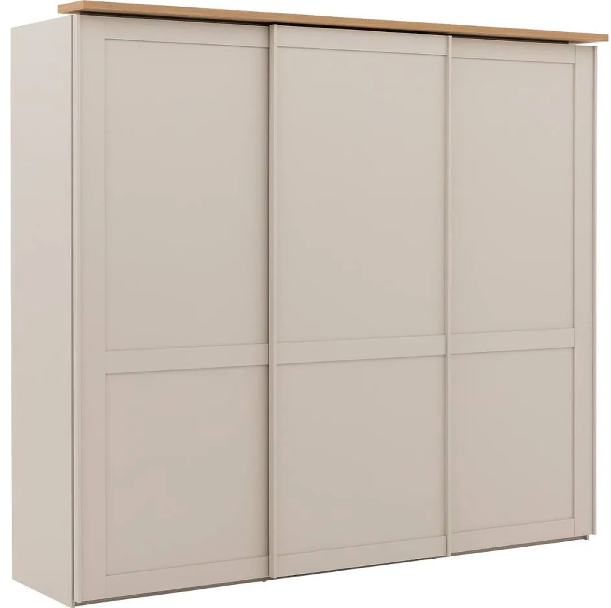 Goossens Kledingkast Riviera, Slaapkamerkast 250 cm breed, 217 cm hoog, 3 schuifdeuren | BIANO