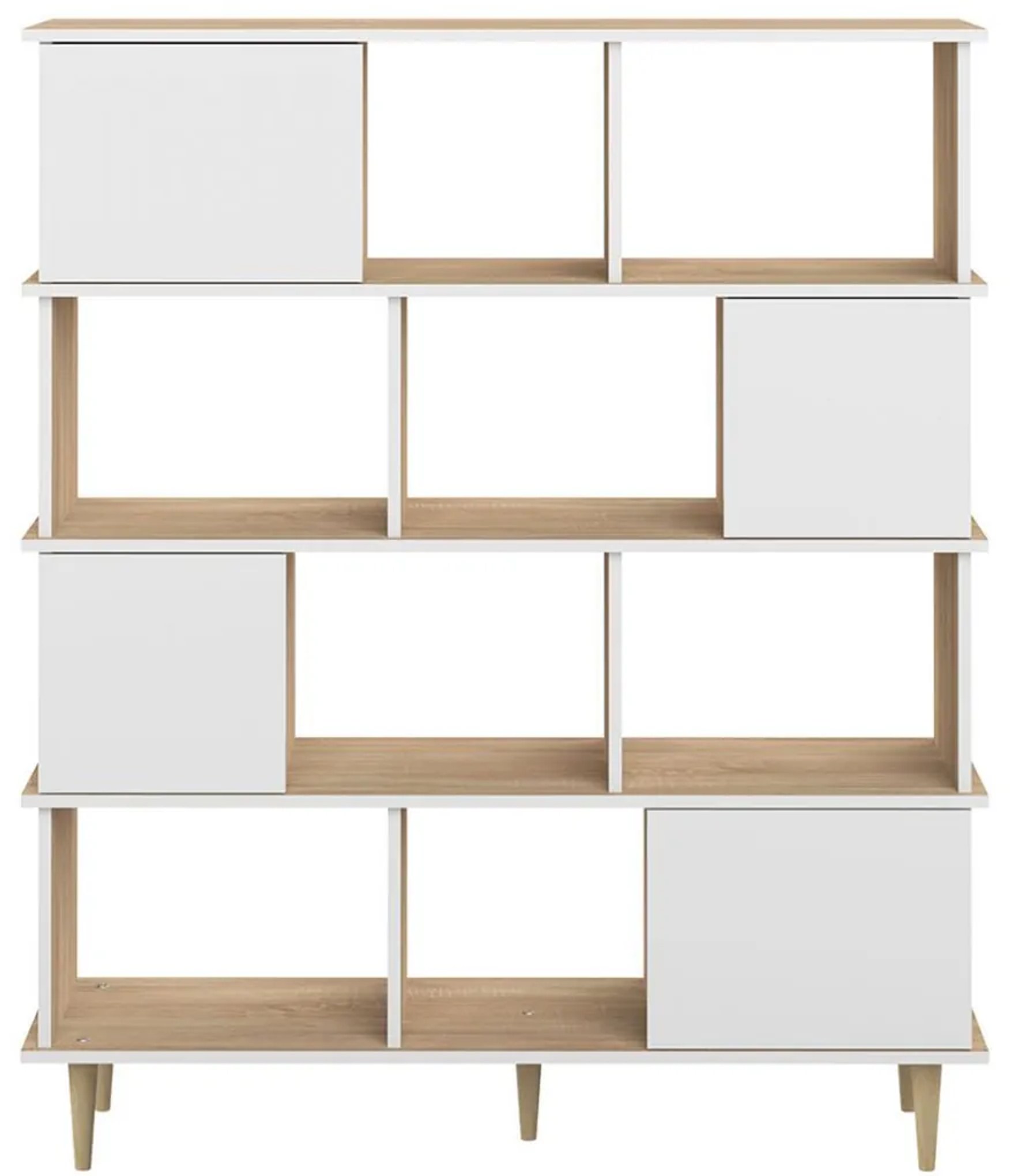 TemaHome Iconic Open Wandkast Wit Met Eiken - 120x40x147cm. | BIANO