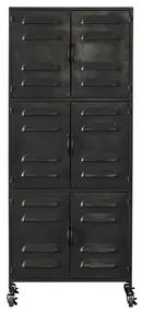 Woood Boaz Zwarte Lockerkast Op Wielen - 60x40.5x145.5cm. | BIANO